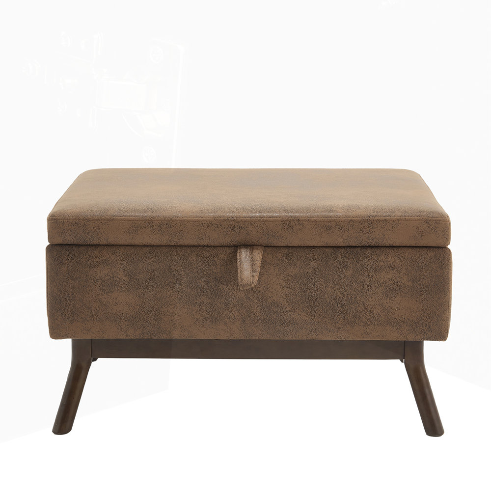 George Oliver Mid-century modern square coffee table storage bench ...