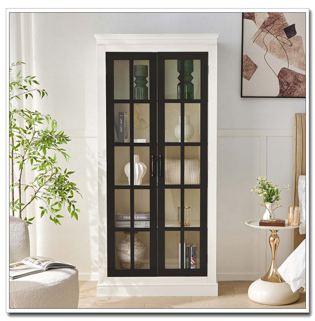 Latitude Run® Display Cabinet with Glass Doors - Wayfair Canada