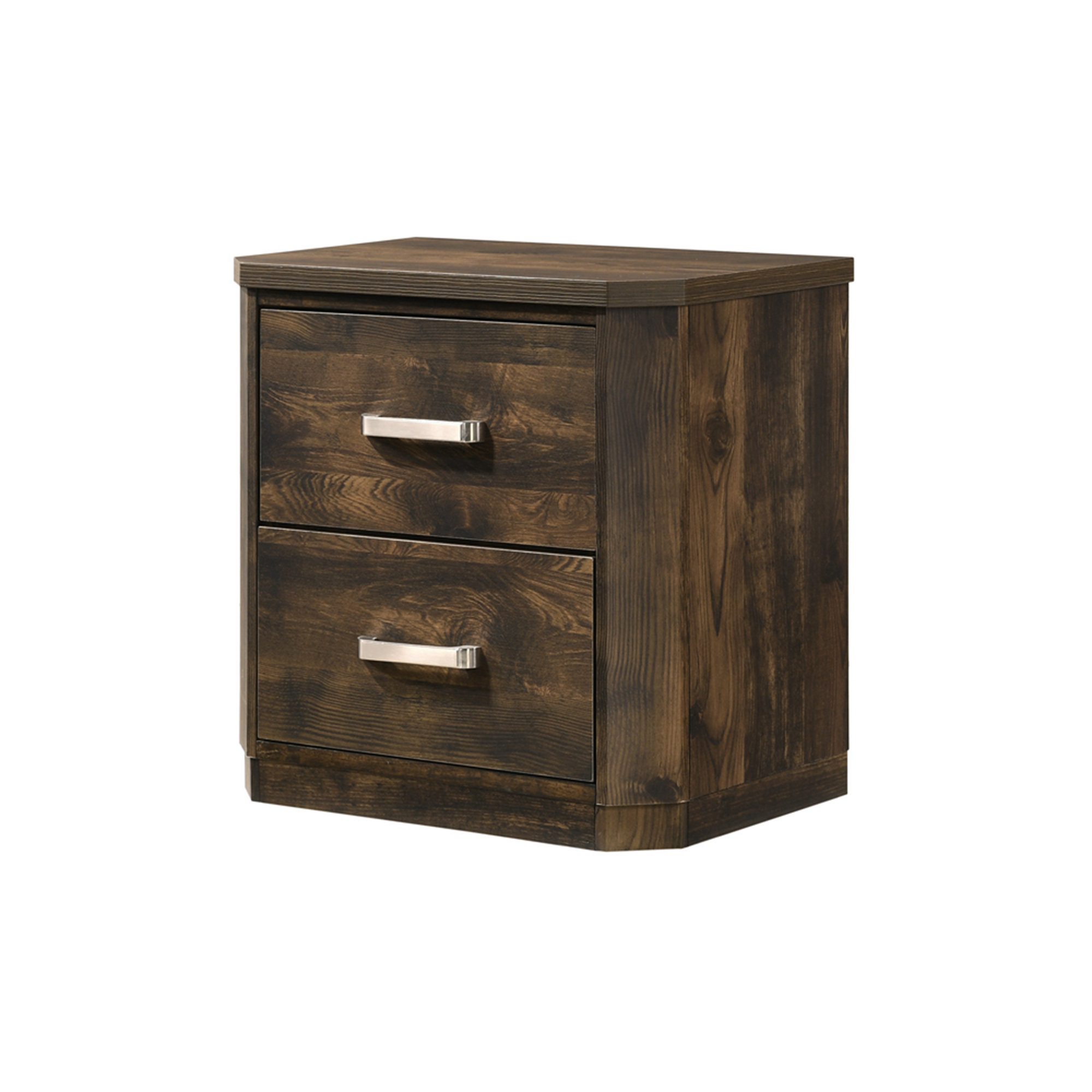 Loon Peak® Rustic Walnut Finish Nightstand | Wayfair