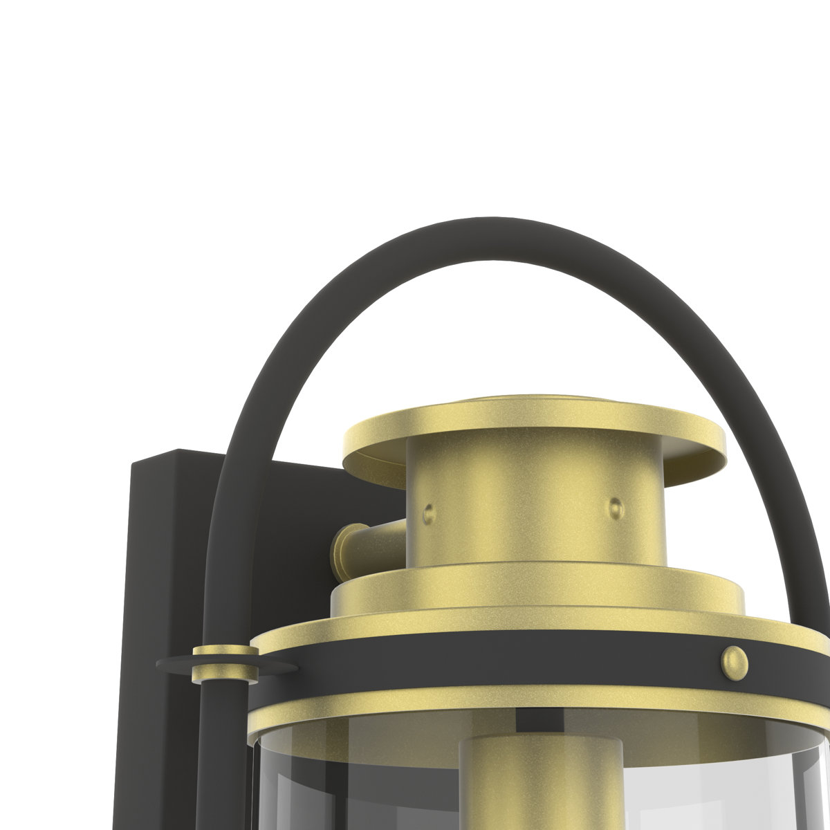 Beachcrest Home™ Laux 1 - Light 17.04'' H Gold Black Glass Outdoor Wall ...