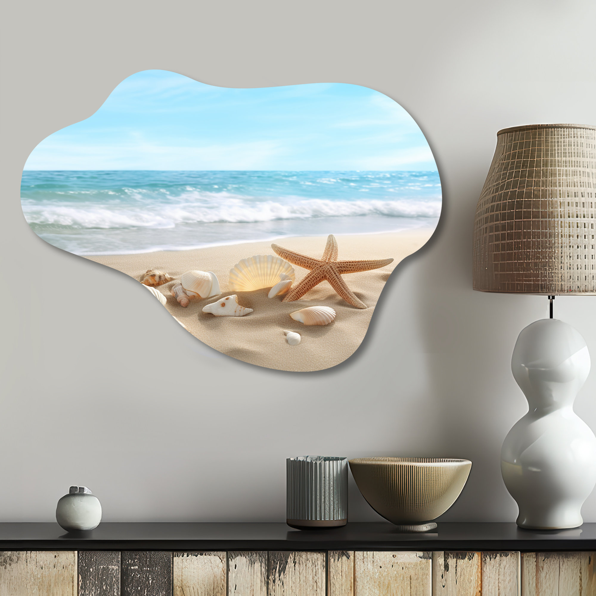 Beachcrest Home™ Starfish And Seashells V - Modern Beach Cloud Shape ...