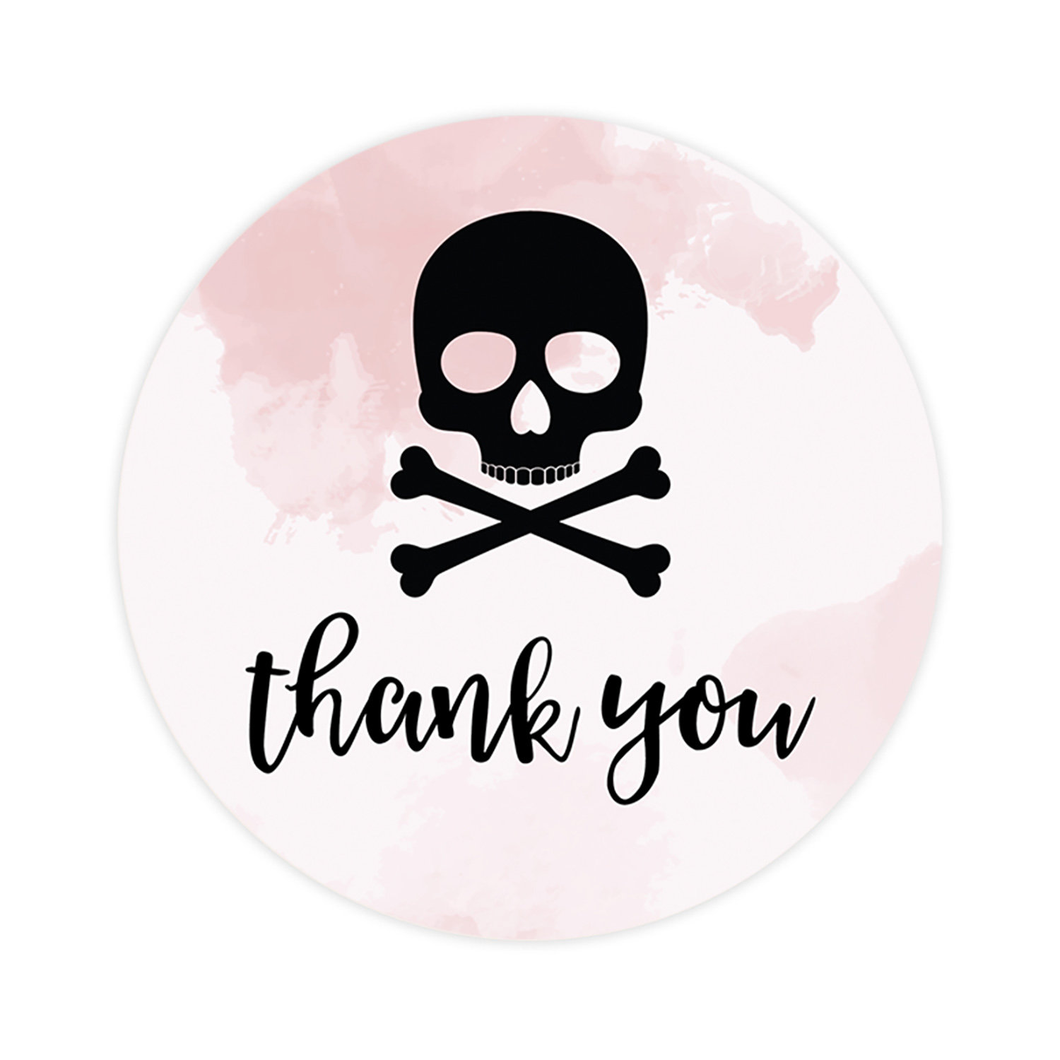 The Holiday Aisle® Thank You Skull Happy Halloween Stickers | Wayfair