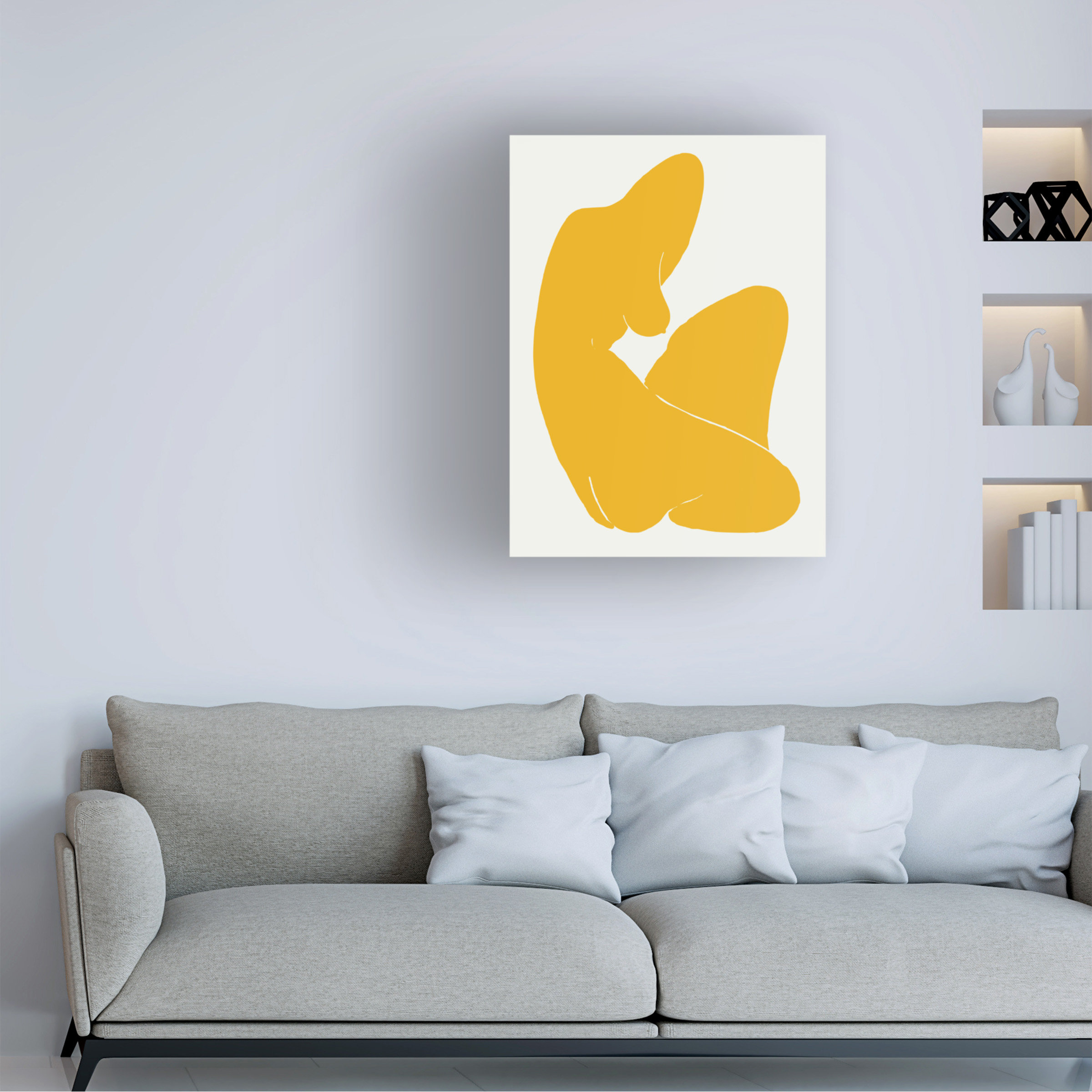 Ebern Designs Bolog Little Dean Warped Nude Canvas Art | Wayfair