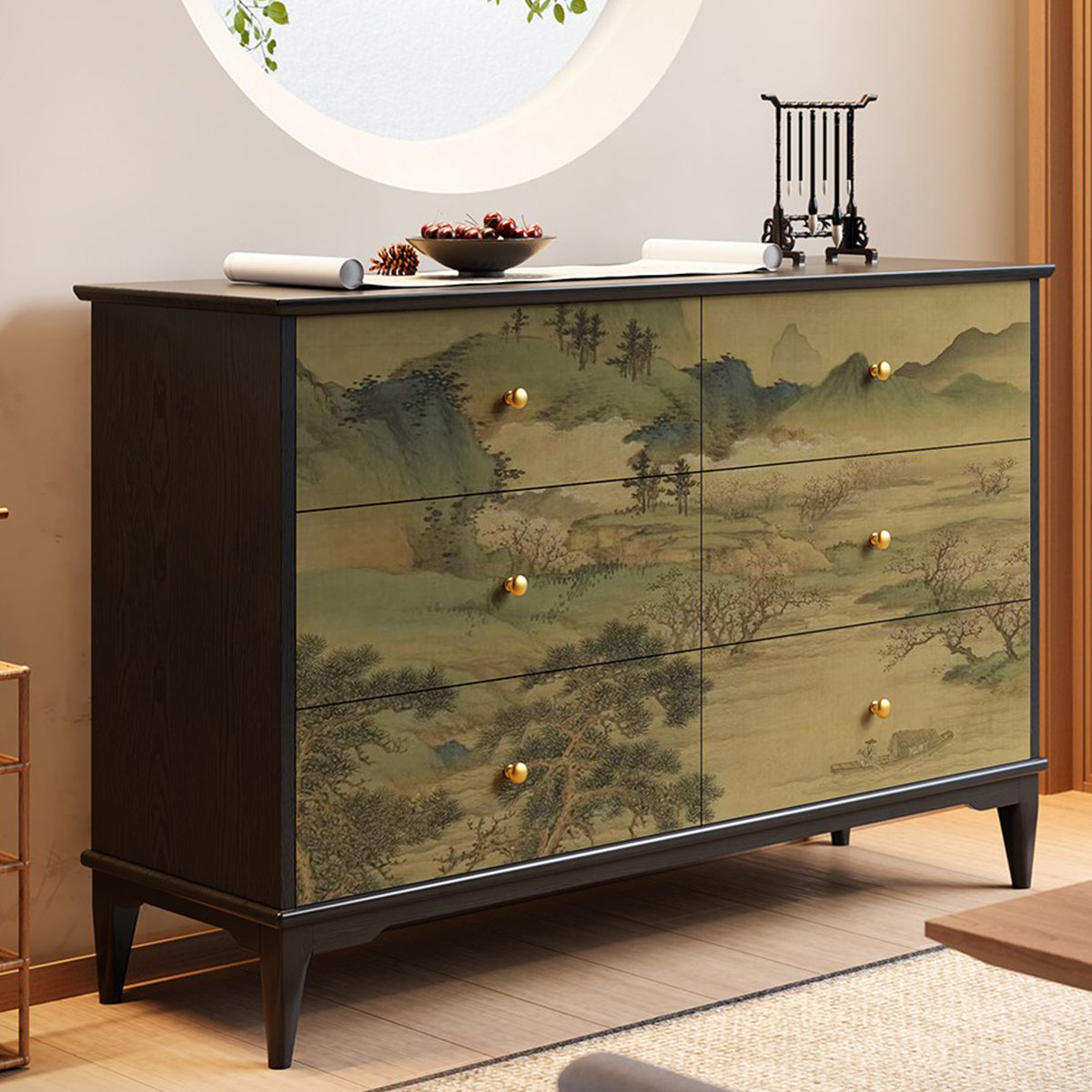 HomeLuxea Solid Wood Drawer Cabinet with Painted Design | Wayfair