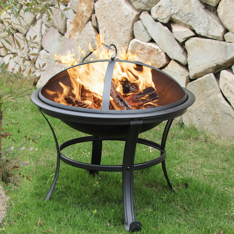 Lark Manor™ 22“ Round Wood Burning Fire Pit For Outdoor Patio & Reviews ...