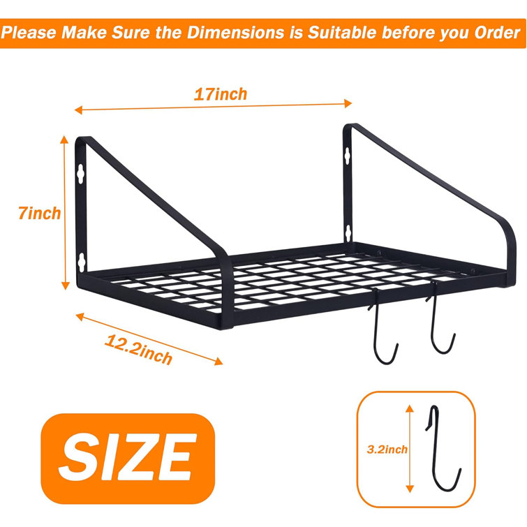 Prep & Savour Metal Rectangle Wall Mounted Pot Rack - Wayfair Canada