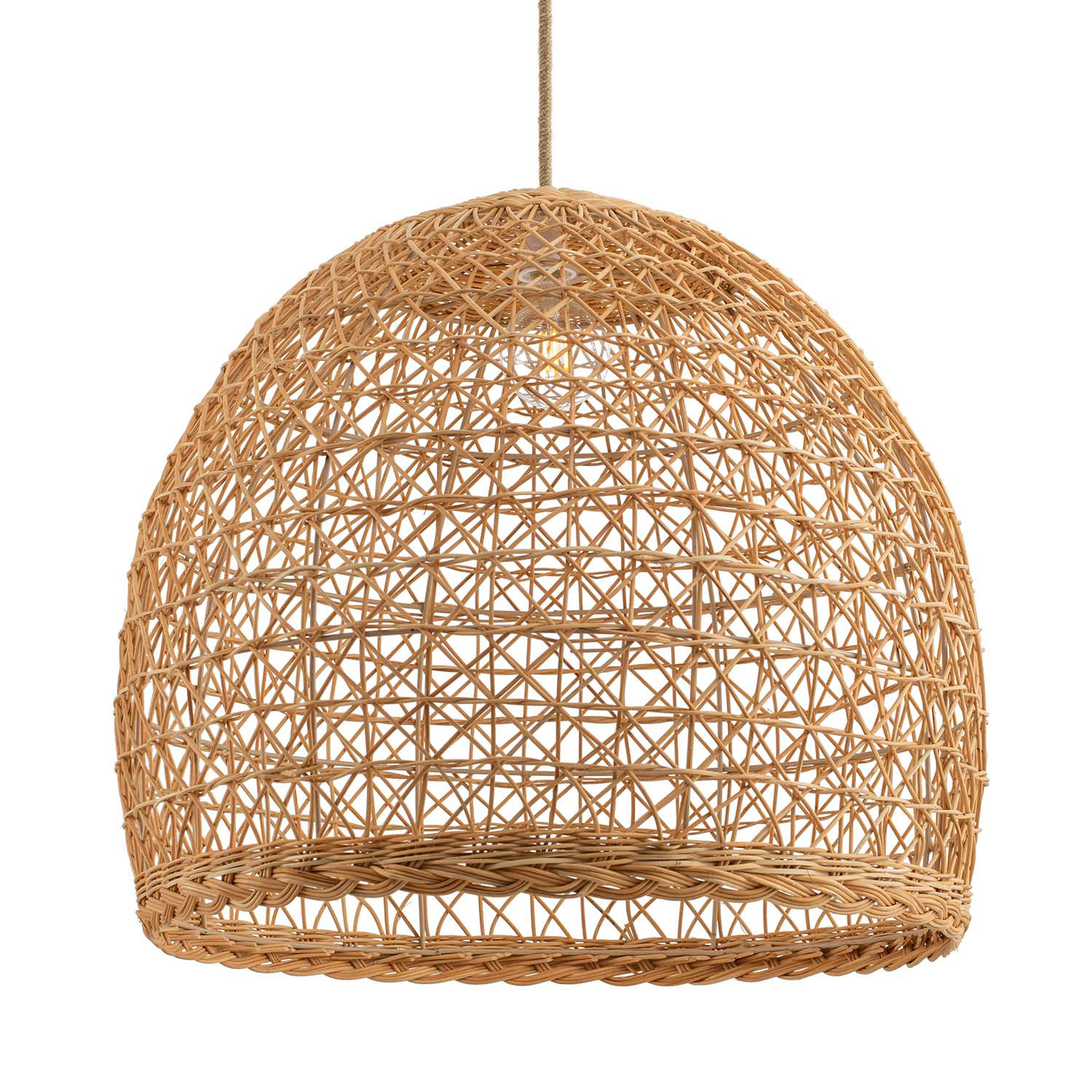 Bay Isle Home™ Outdoor Lumiere Dome Rattan Pendant Light – Natural ...