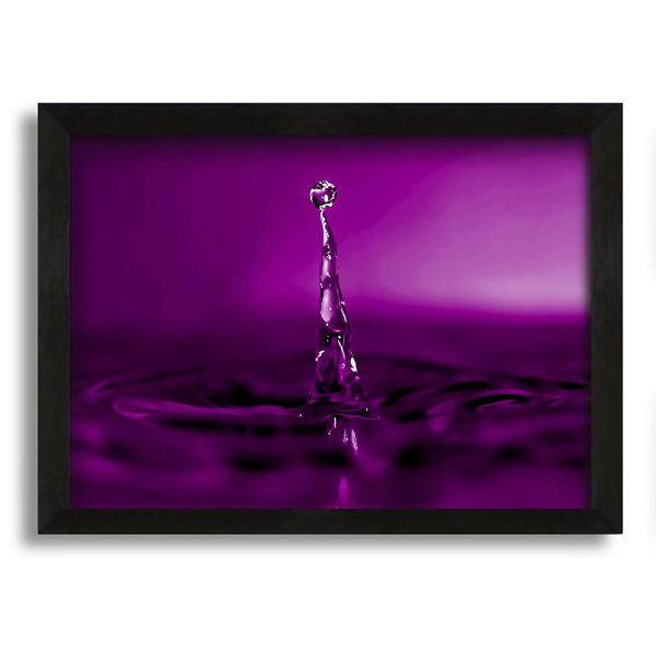 Ebern Designs Water Drop Attention Purple - Single Picture Frame ...