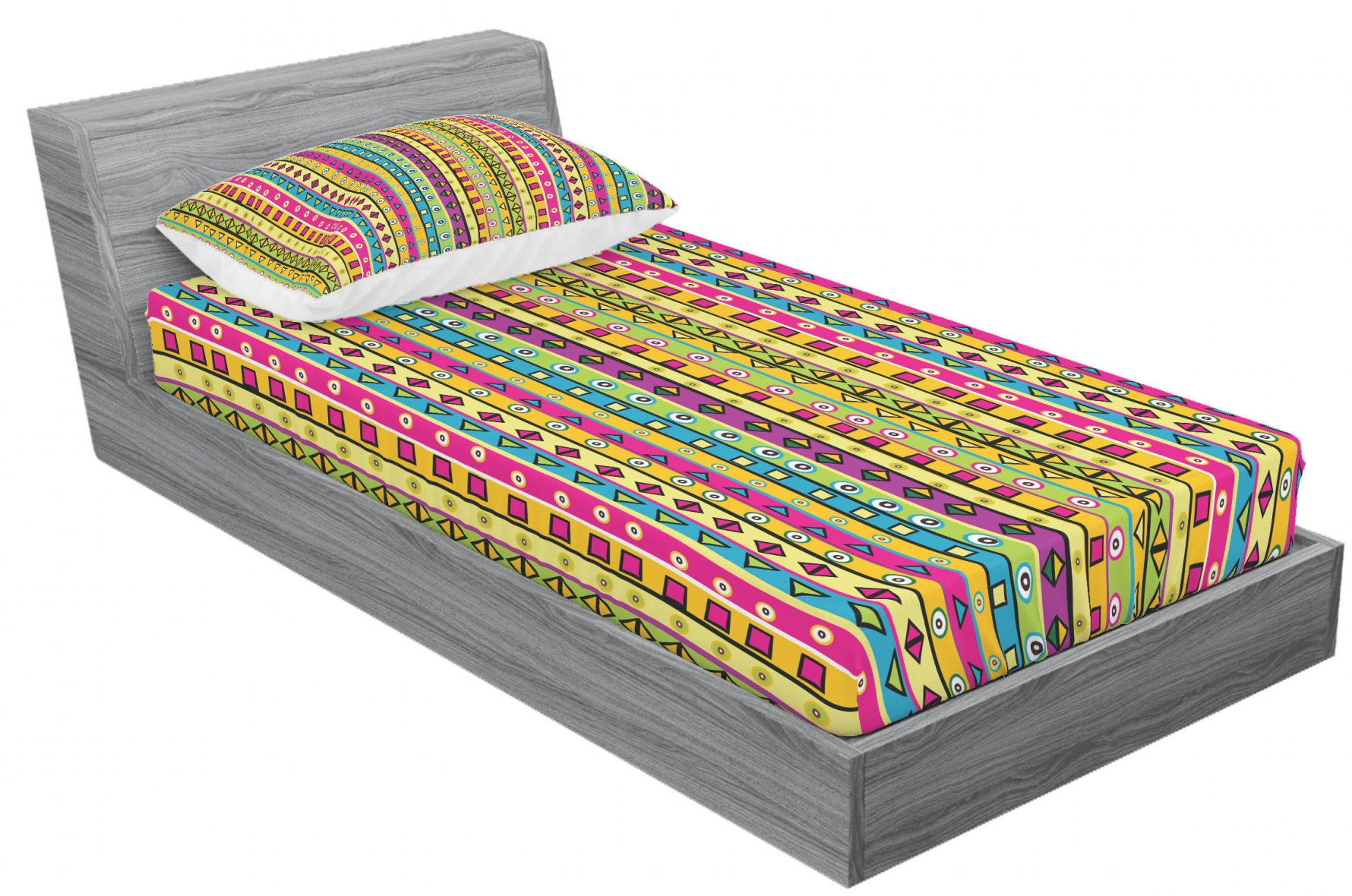 Ambesonne Triangles Squares Quirky Fun Art Sheet Set | Wayfair