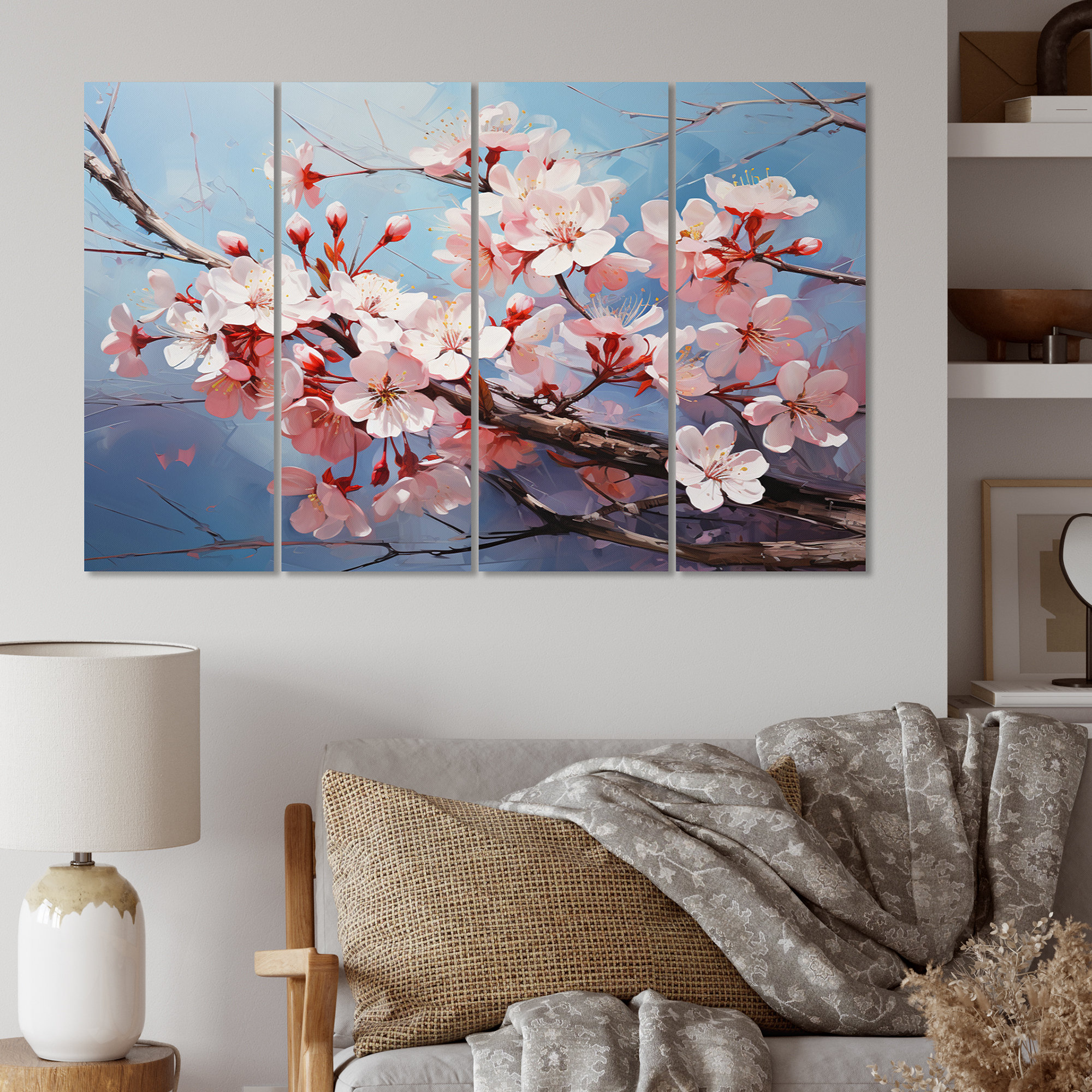 Design Art Apple Blossom Expressionist Burst II - Apple Blossom Wall ...