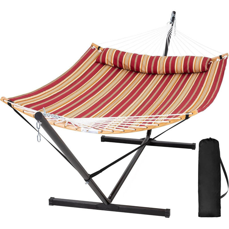 Rosecliff Heights Double Portable Hammock with Stand, 2 Person Hammock ...