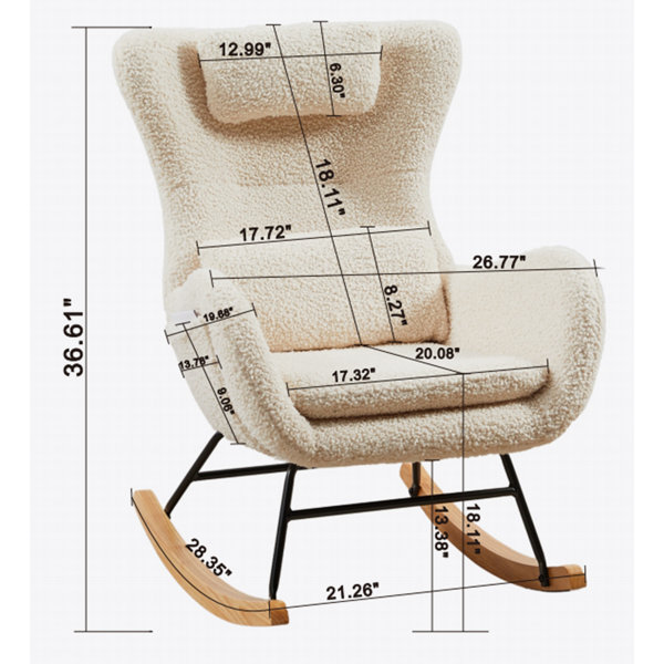 George Oliver Modern Nursery Rocking Chair | High Backrest with ...