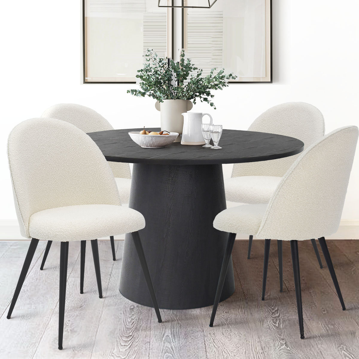 Wade Logan® Bende Look Fabric Dining Chairs, Set Of 4 & Reviews | Wayfair