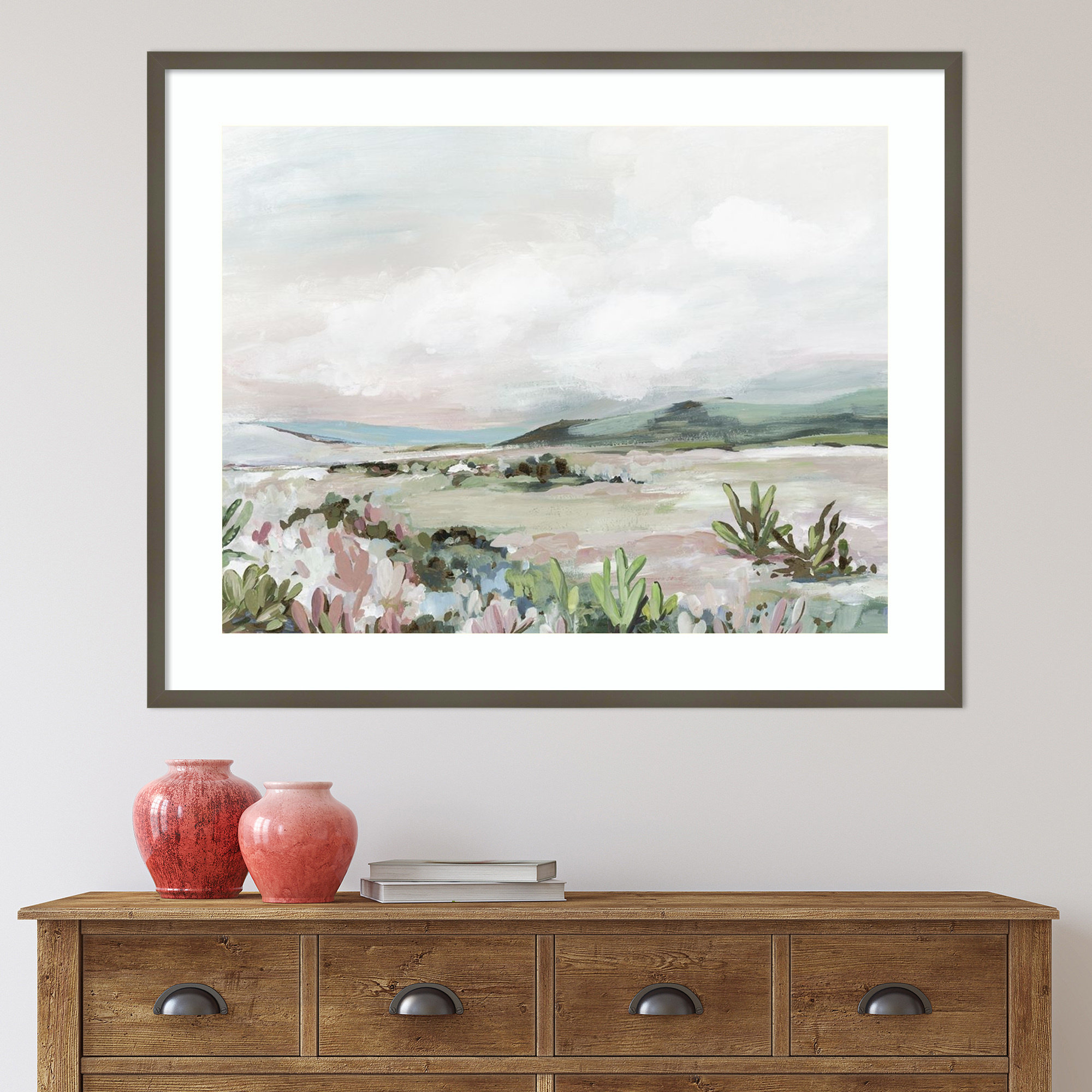 Red Barrel Studio® Wild Cactus Garden by Allison Pearce Wood Framed ...