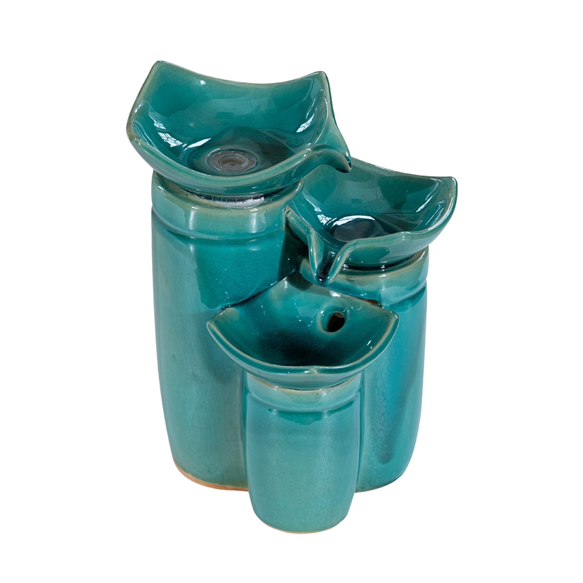 Winston Porter 8.1X7.3X10.4" Decorative Blue Ceramic Water Fountain ...