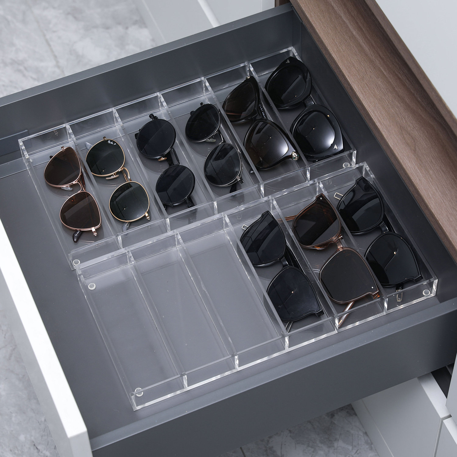 Ebern Designs Sunglasses Display Case Jewellery Organizer Tray ...