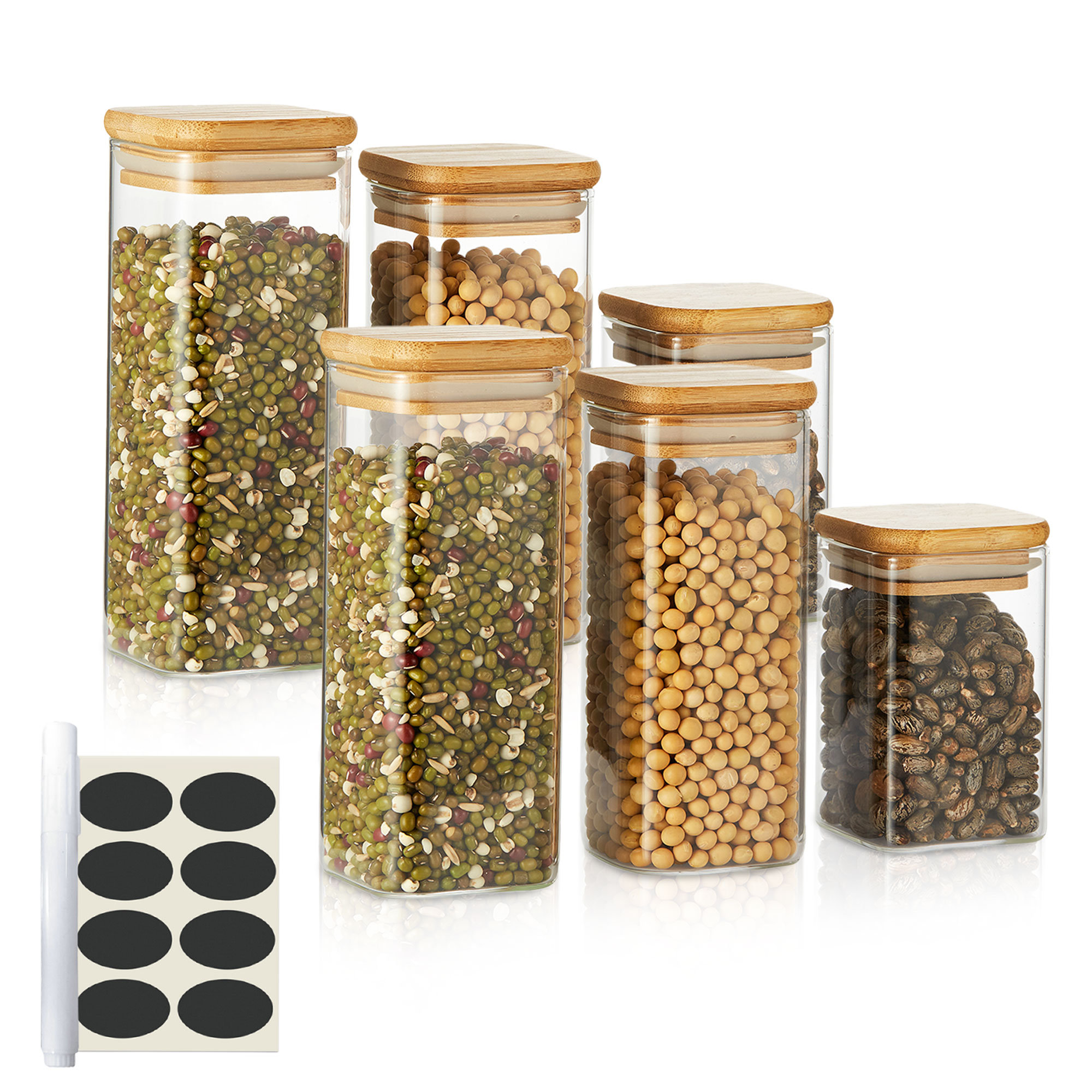 Prep & Savour Glass Jar - Set of 6 & Reviews | Wayfair