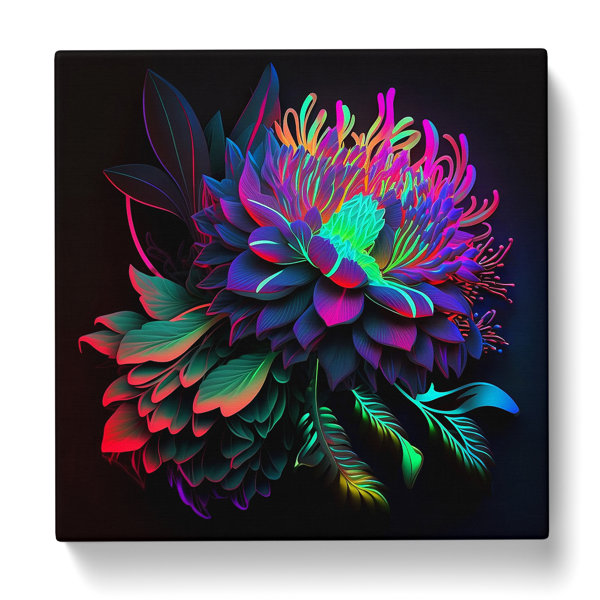 Marlow Home Co. Floral Neon Art No.2 - Art Prints | Wayfair.co.uk