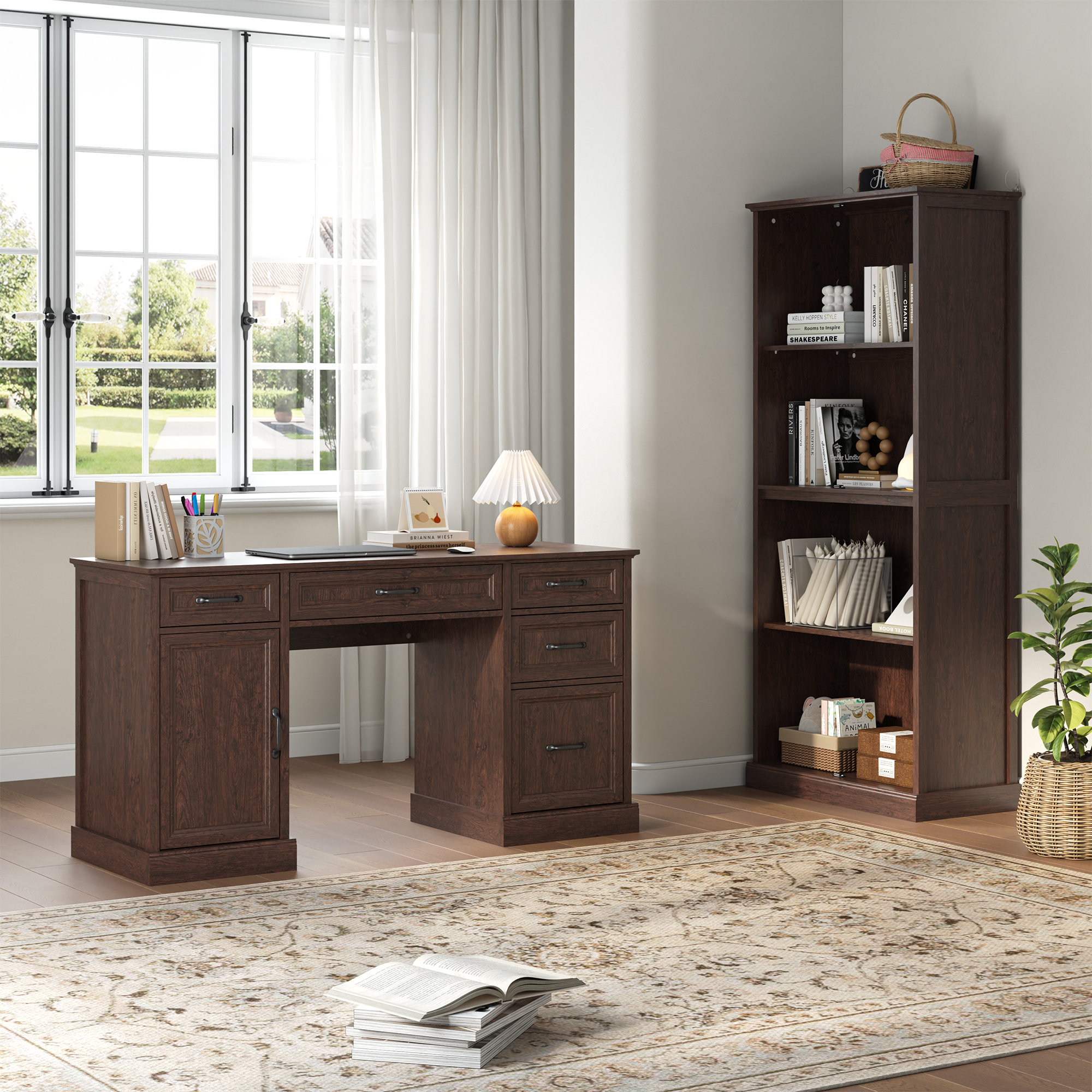 Wrought Studio™ 2-Piece Office Set, Writing Desk And Filing Cabinet | Wayfair