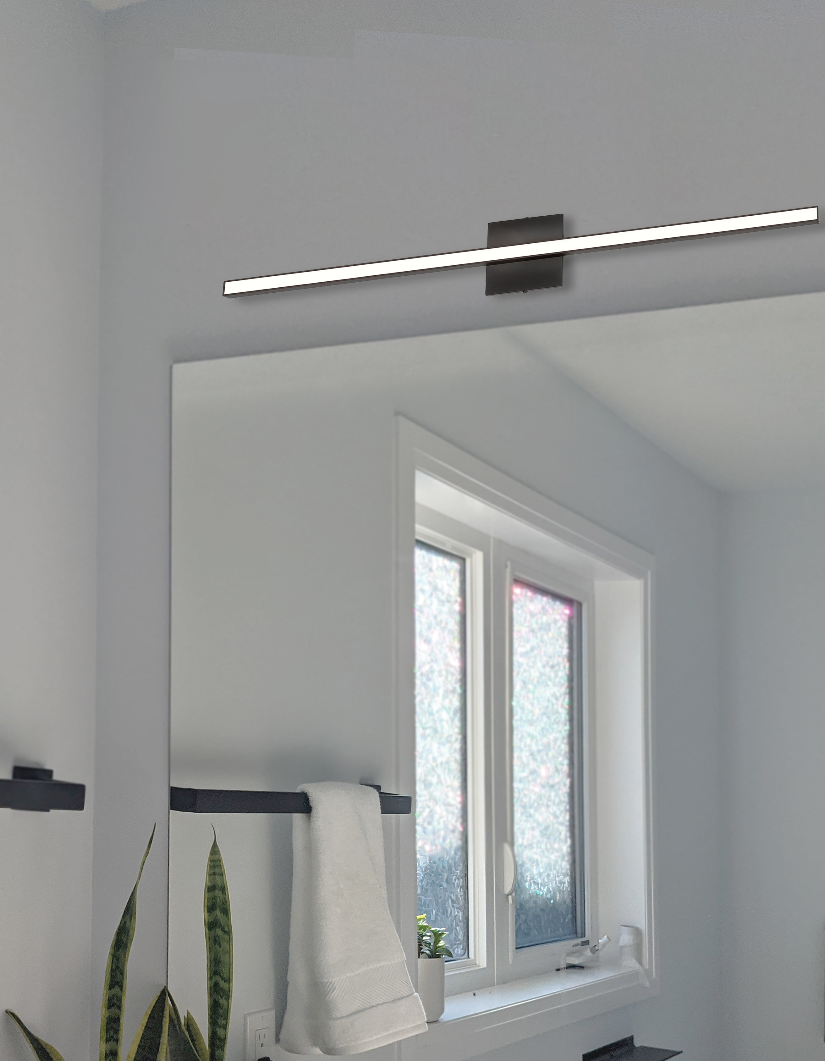 Everly Quinn Lackowski Colour Changing Vanity - 35.5" - Frosted Acrylic ...