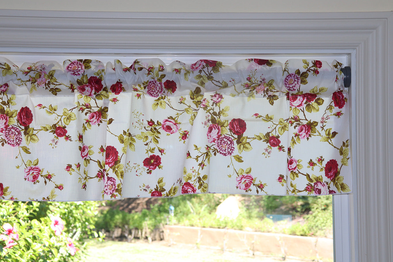 Red Barrel Studio® Clotilde Floral Cotton Blend Tailored 58'' W Window ...