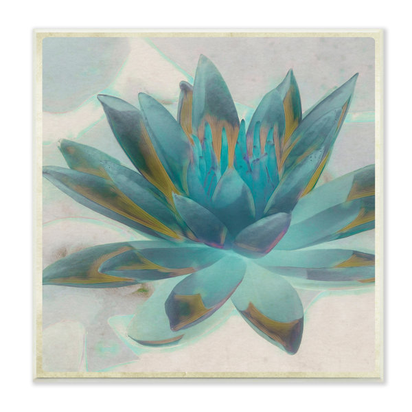 Stupell Industries Blue Lotus Flower Petals Abstract Nature Plant On ...