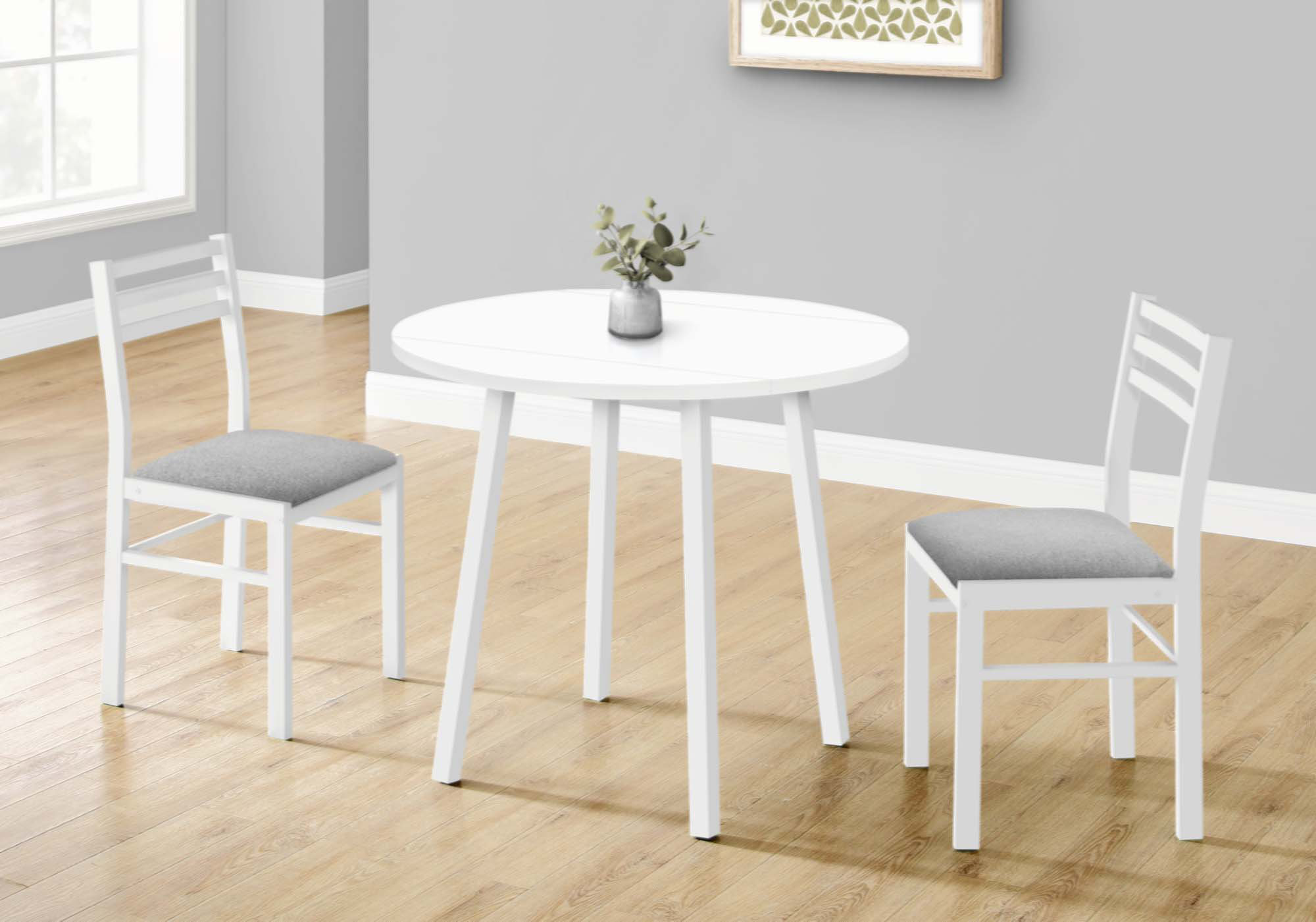 Ebern Designs Dodier 35" Drop-Leaf Dining Table Set 3-Piece, Compact ...