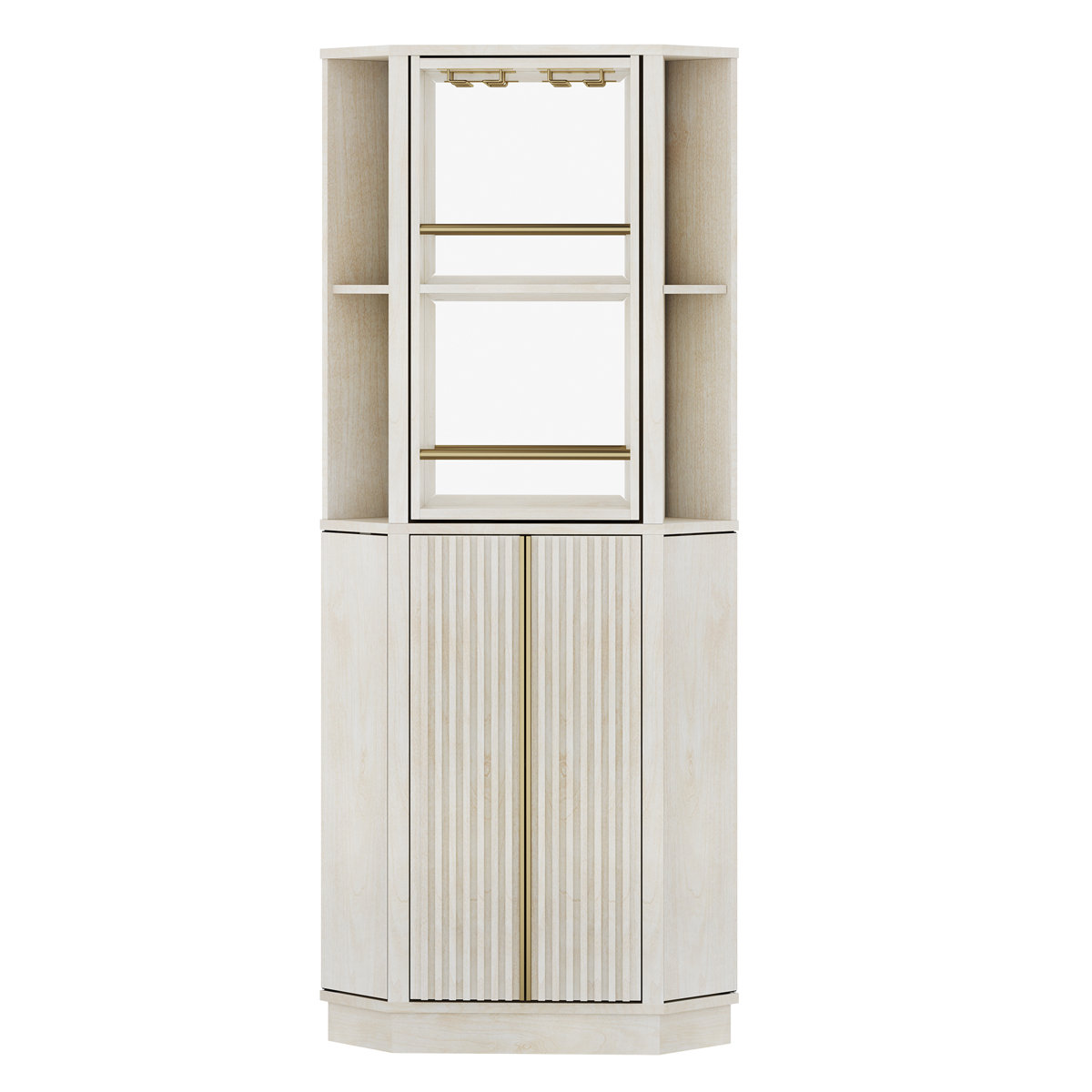 Lark Manor™ 67.9" Tall Corner Bar Storage Cabinet w/ Rotating Wine Rack ...