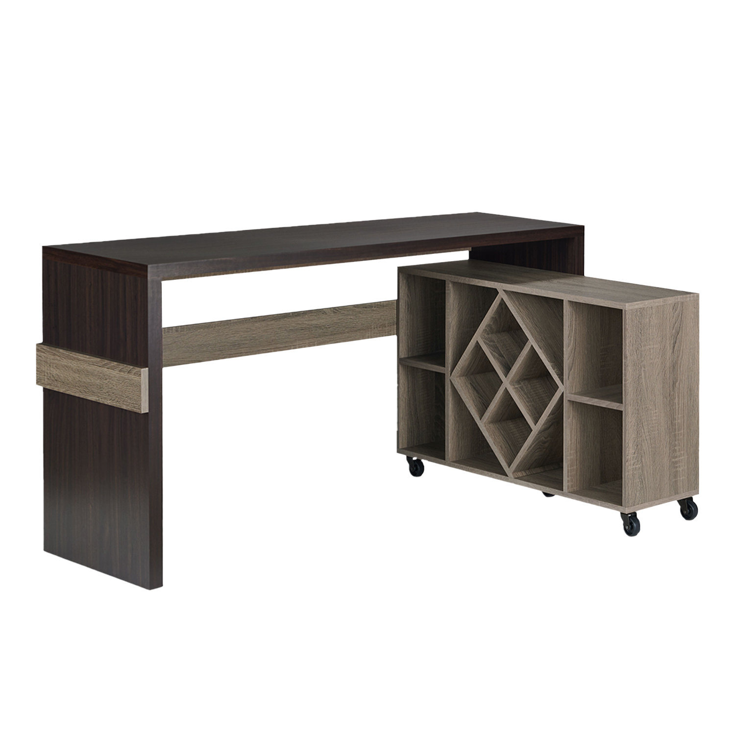 Ebern Designs Messerly 2pc Home and Office Ebro Modular Writing Desk ...