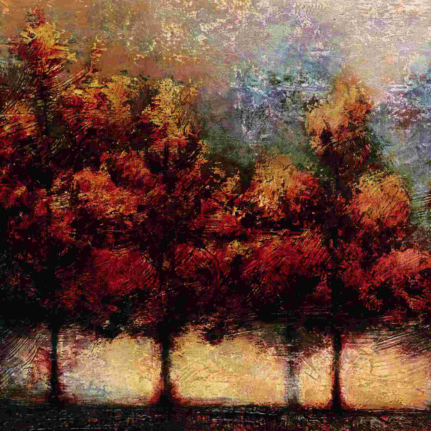 Winston Porter Distressed Trees 2 - Wrapped Canvas Painting | Wayfair