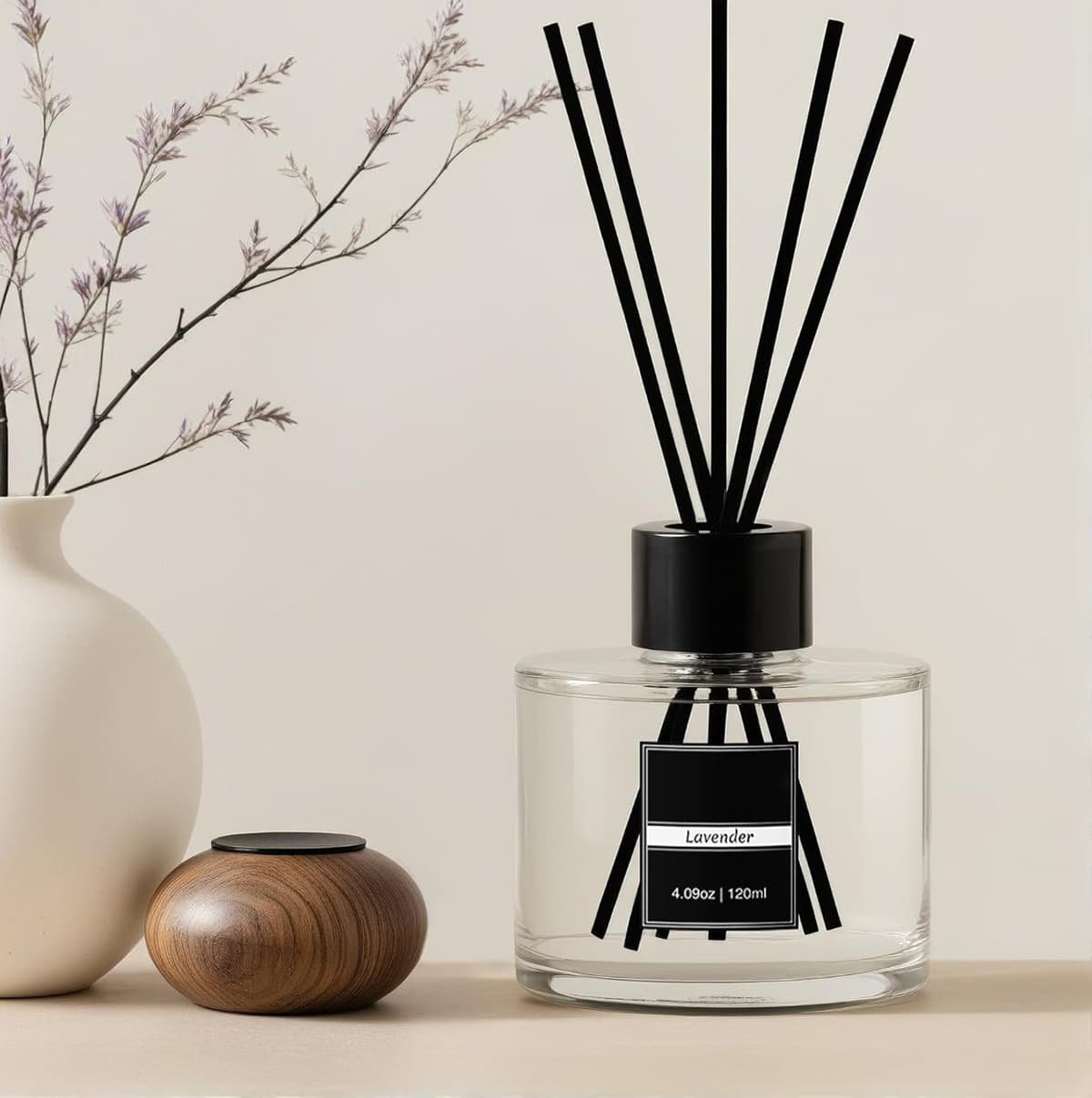 VEROSAL 120 ml/4.09 oz Lavender Reed Oil Diffusers Set - Ideal for ...
