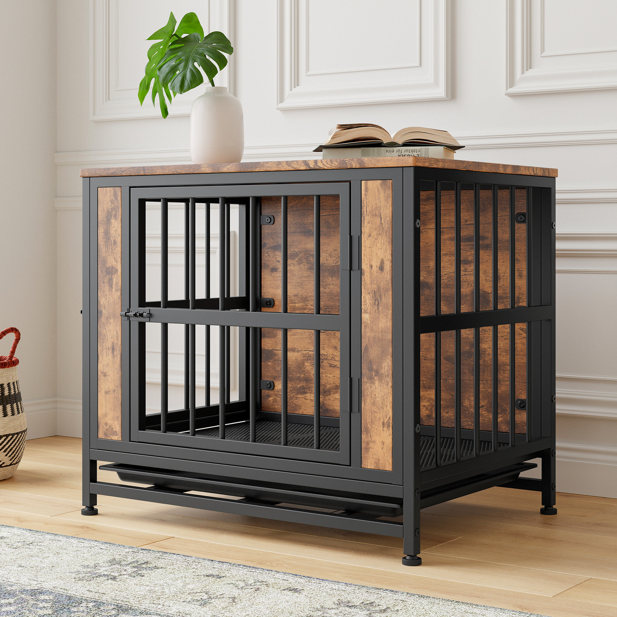 Ophelia & Co. Decorative Medium/small Dog Cage With Pull-out Tray And ...