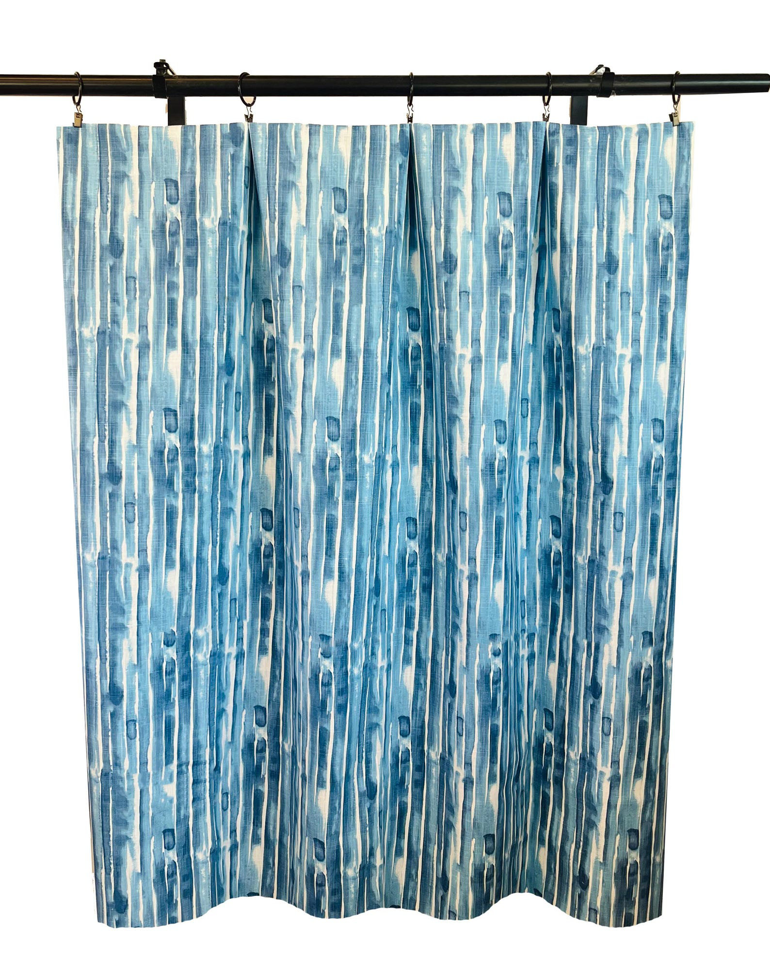 Rosecliff Heights Indigo Dark Aqua Blue Abstract Stripe Curtains | Wayfair