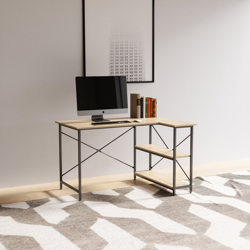 17 Stories Atia L-Shaped Metal Base Computer Desk & Reviews | Wayfair