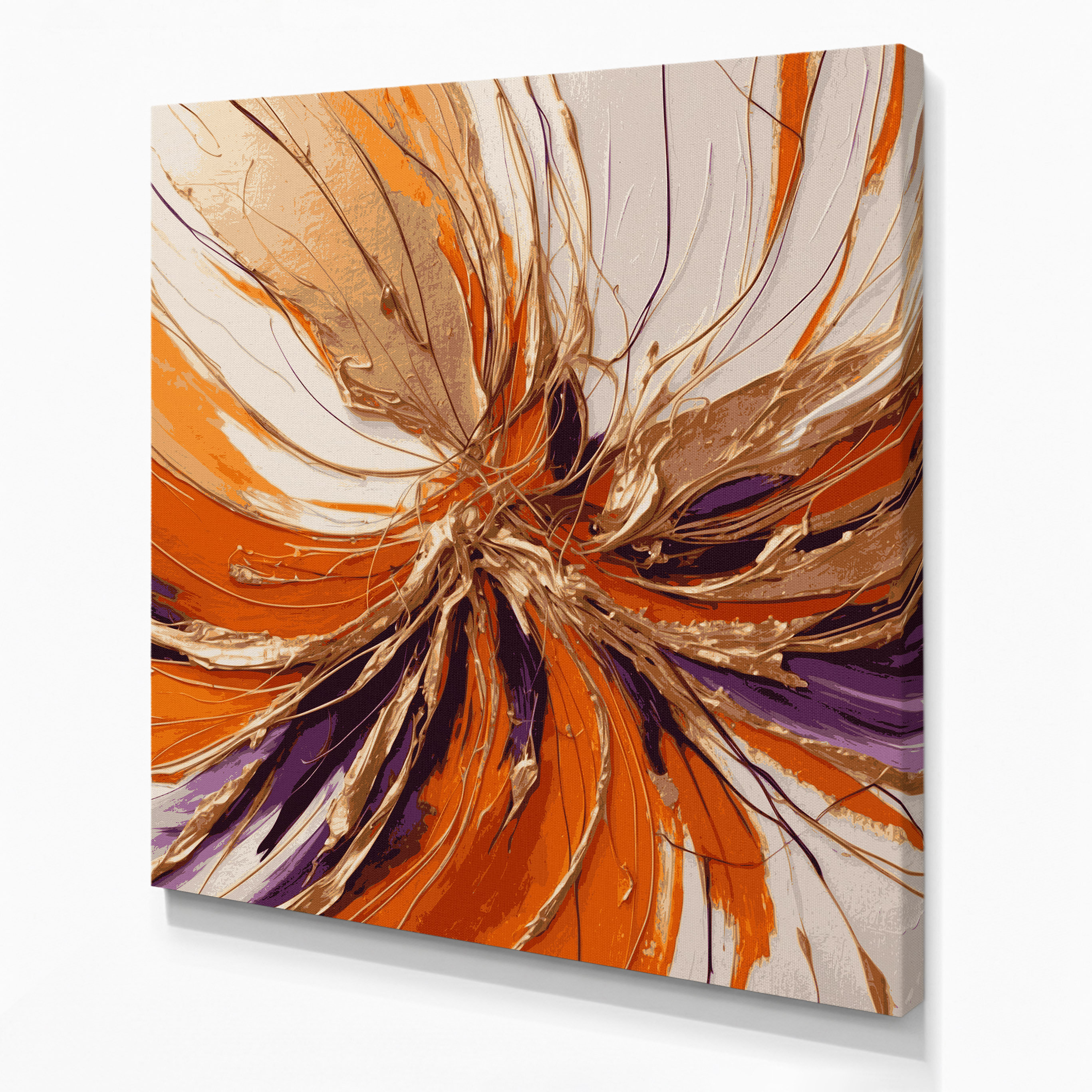 Ivy Bronx Lyrical Abstraction 98 Brown Canvas Wall Art | Wayfair