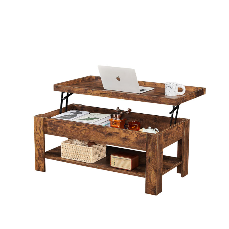 Millwood Pines Arrik Minimalist Lift Top Coffee Table w/ Hidden Storage ...