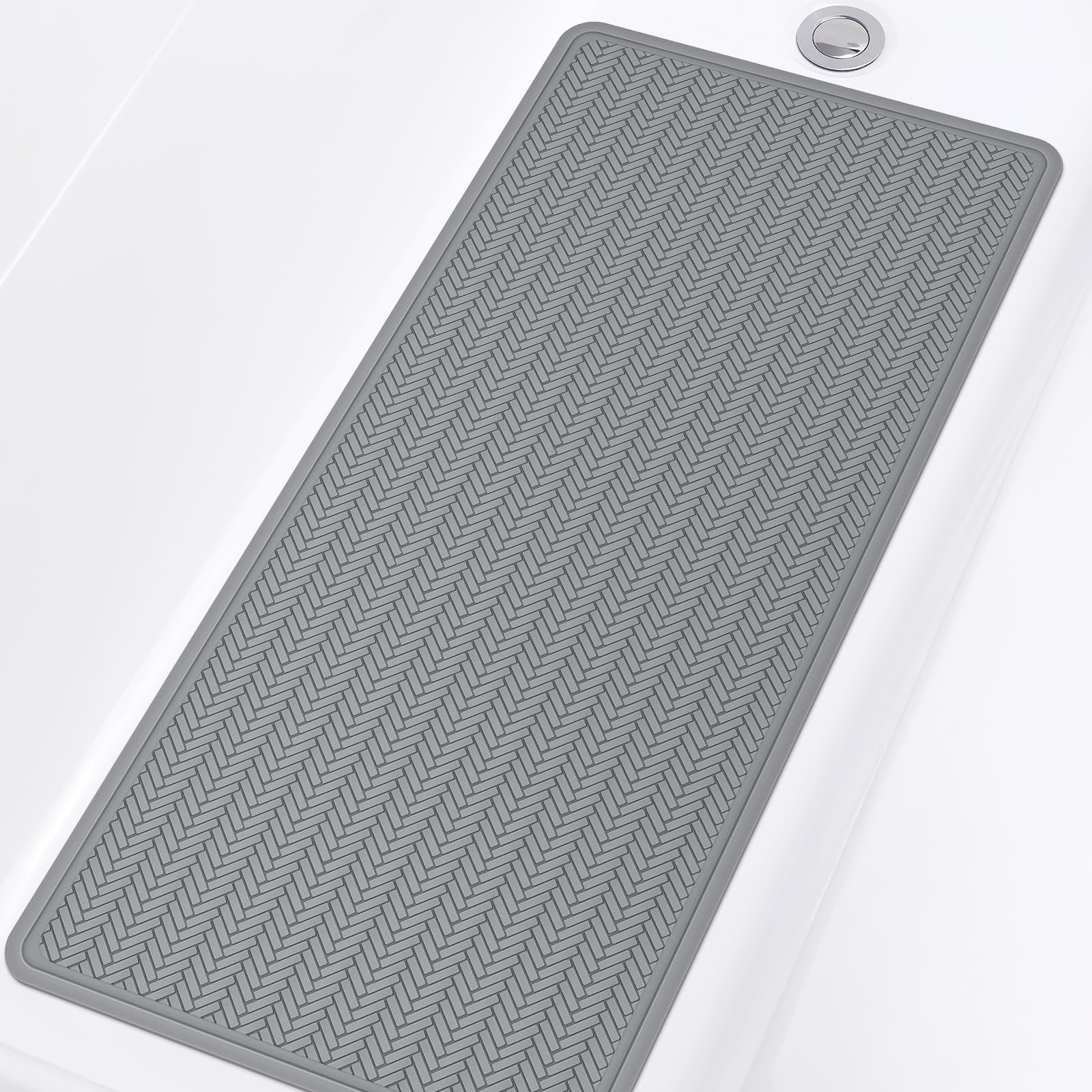 Hokku Designs Bathtub Mat Non Slip, Extra Long Rubber Bath Mat For Tub ...