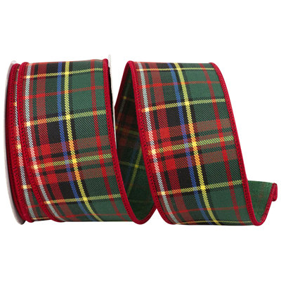 The Holiday Aisle® Multi Plaid Classic Deluxe Wired Edge Ribbon | Wayfair