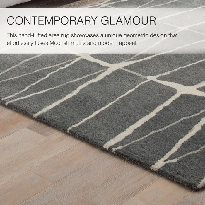 AllModern Pete Hand Tufted Wool Gray Rug & Reviews | Wayfair