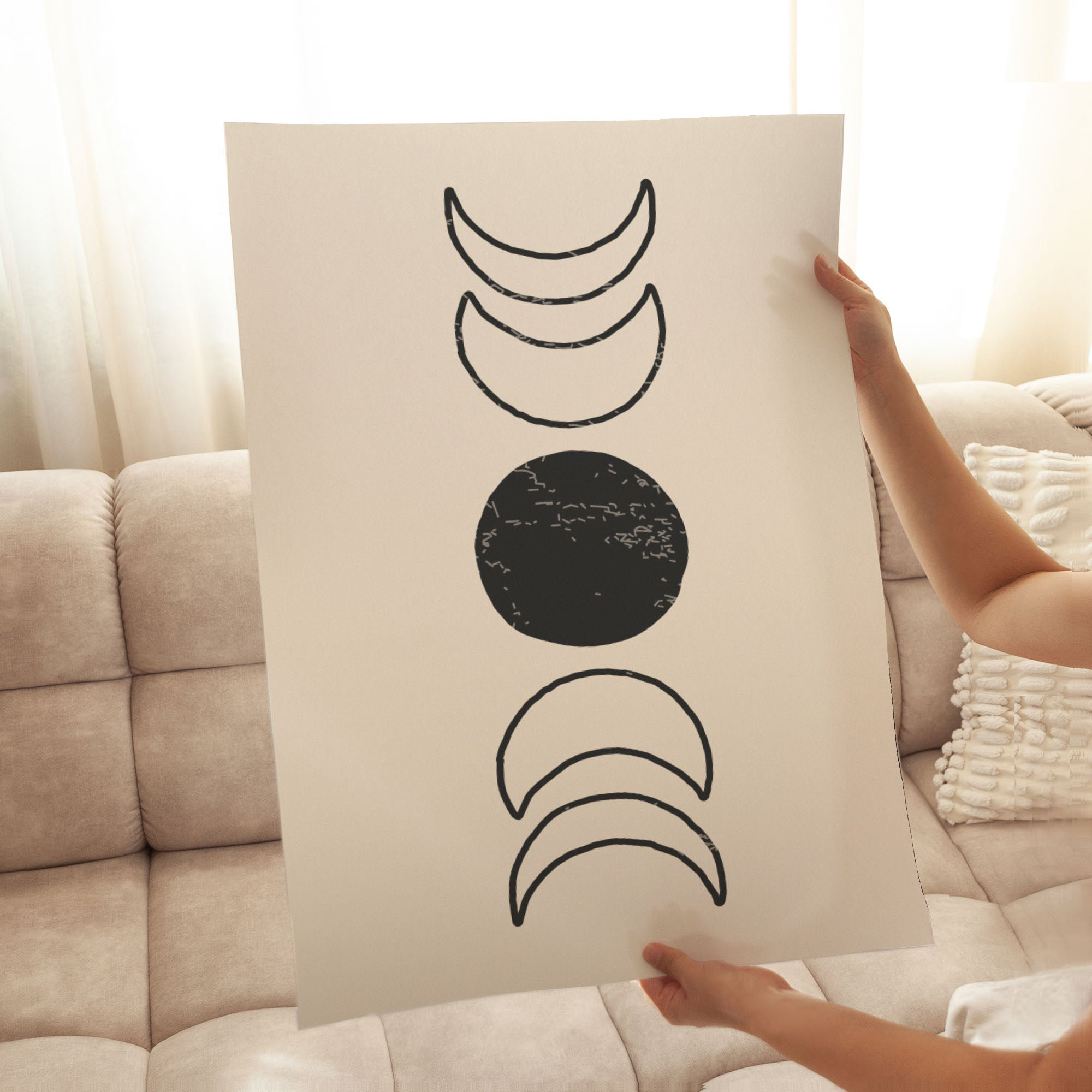 Wrought Studio™ Astronomy and Space Moon Phases II Bohemian Unframed ...