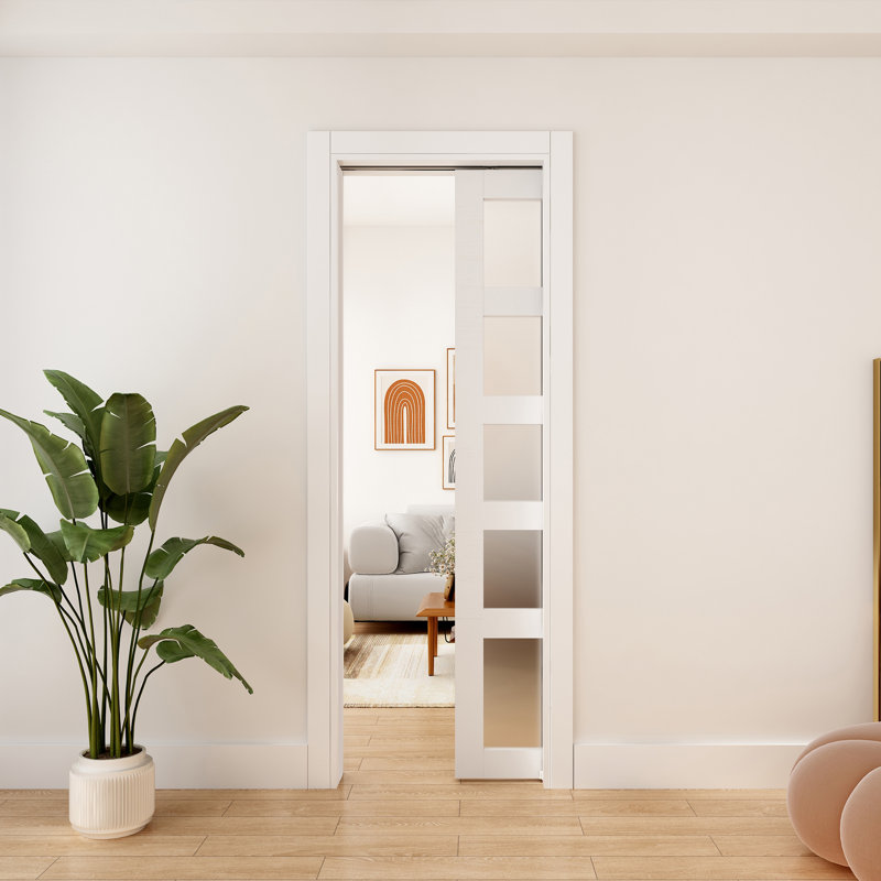 JUBEST Sliding Pocket Door Track Kit, Spliced Aluminum Pocket Door ...