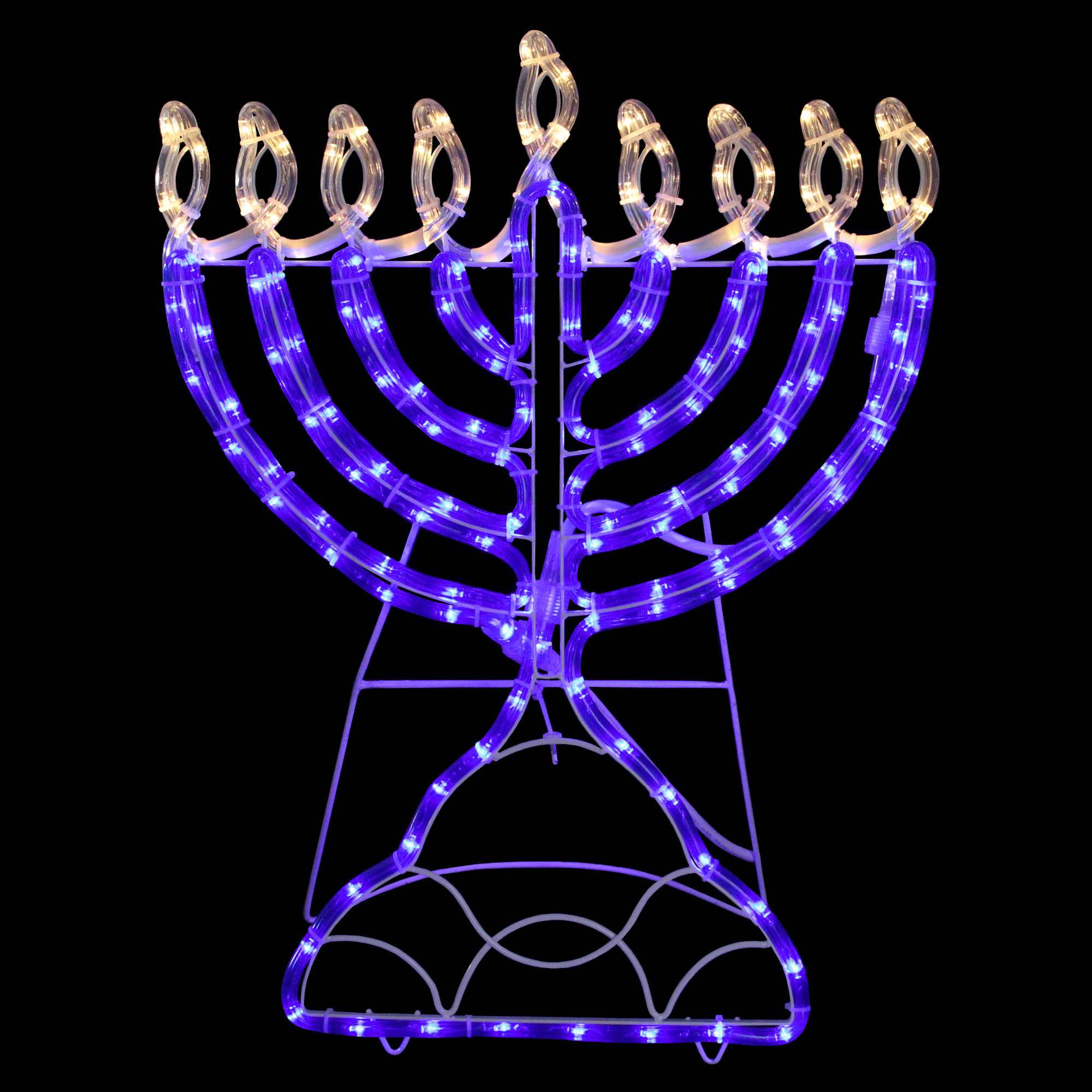 Northlight Seasonal 150 Clear and Blue LED Hanukkah Menorah Rope Lights ...