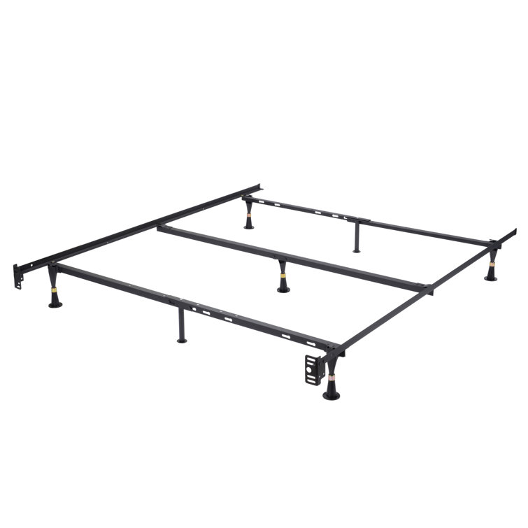 Alwyn Home Adjustable Metal Bed Frame with Center Support Rail, Support ...