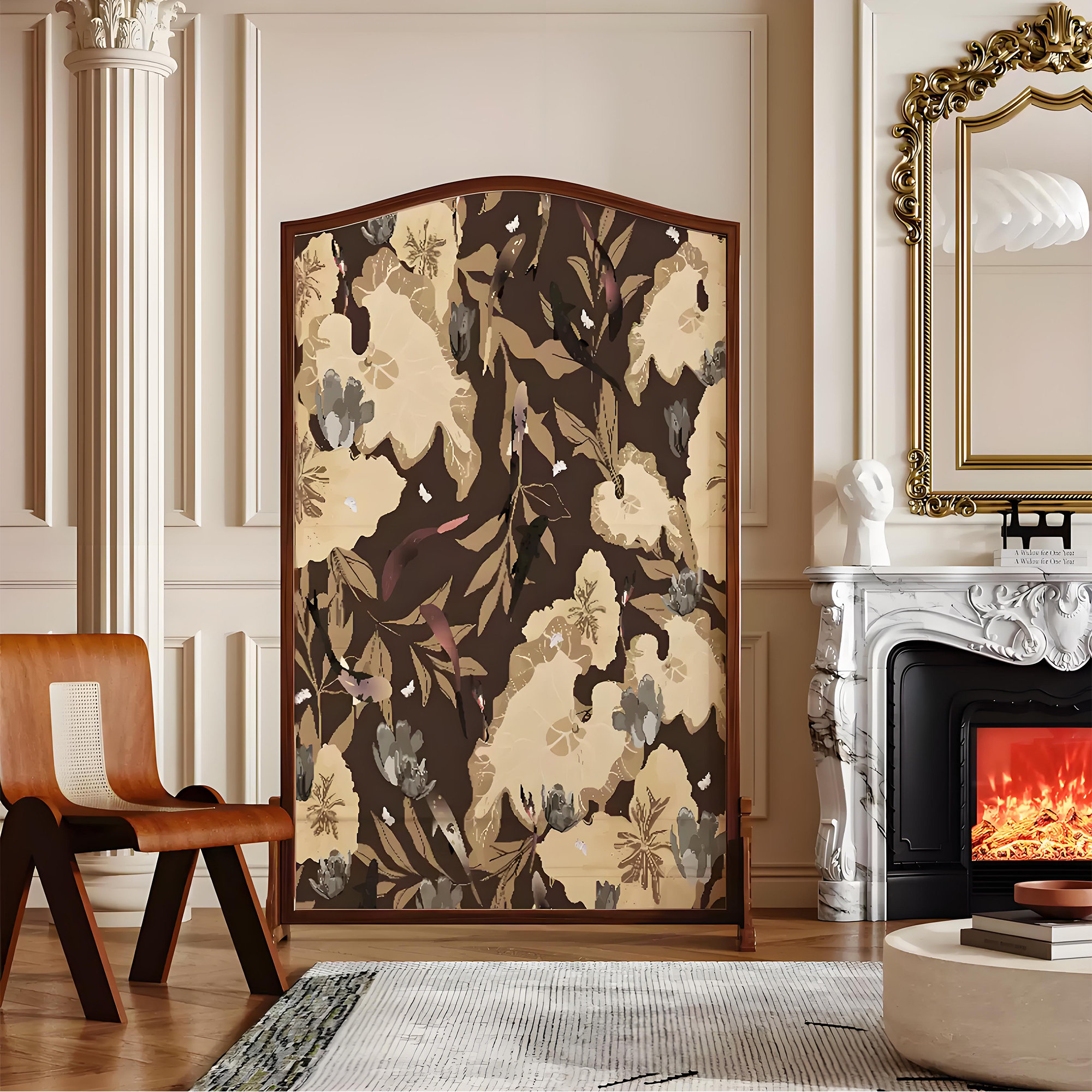 Red Barrel Studio® Cream-Style Solid Wood Screen | Wayfair