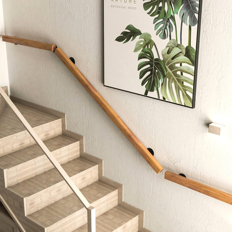 yitesiUSA 3FT Wooden Stair Handrails, Sturdy Safety Wall Mount Support ...