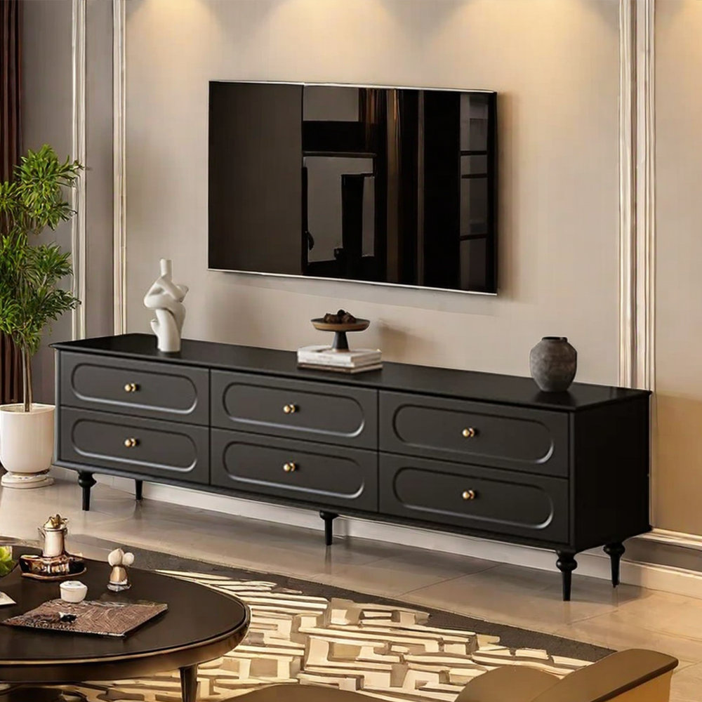 jessica American solid wood black TV cabinet - Wayfair Canada
