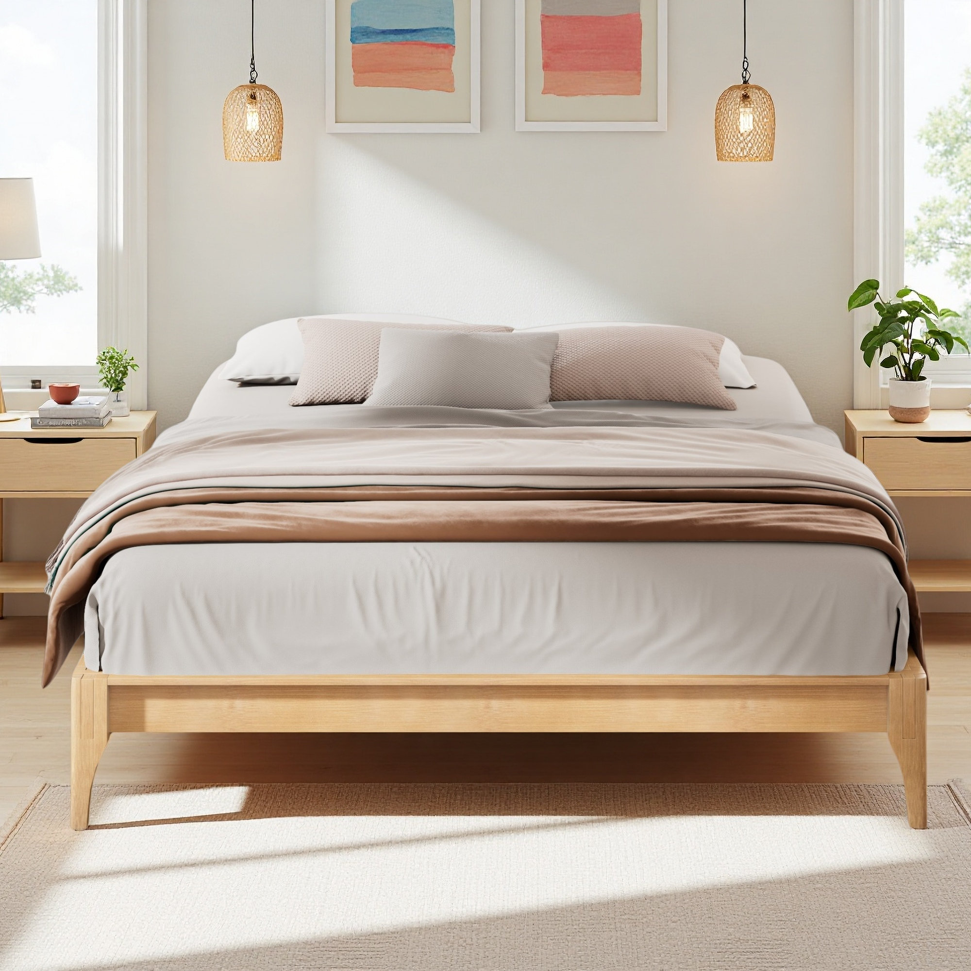 Ebern Designs Bamboo Wood Platform Bed Frame | Wayfair