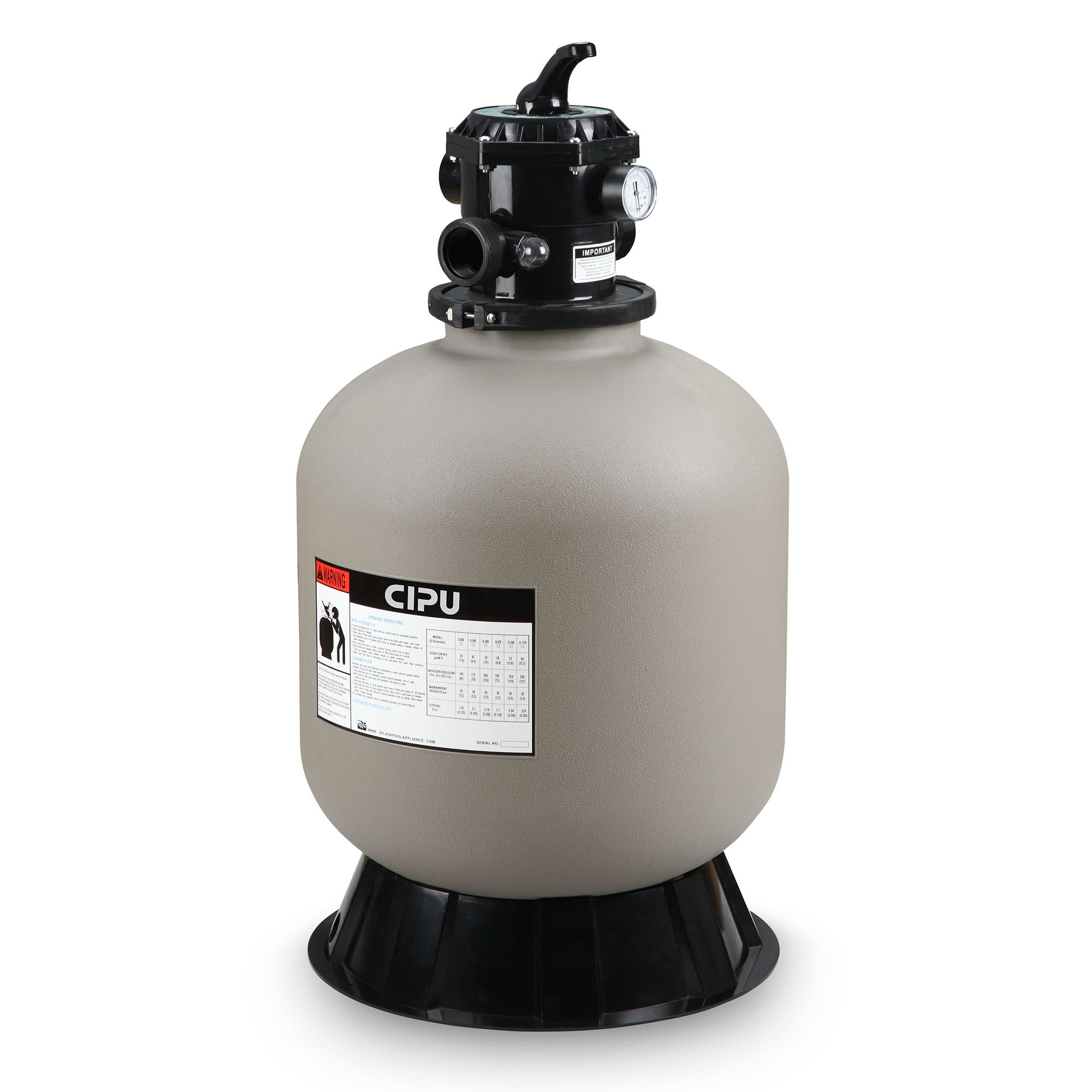 Northlight Seasonal 24-Inch Top Mount Swimming Pool Sand Filter with 6 ...