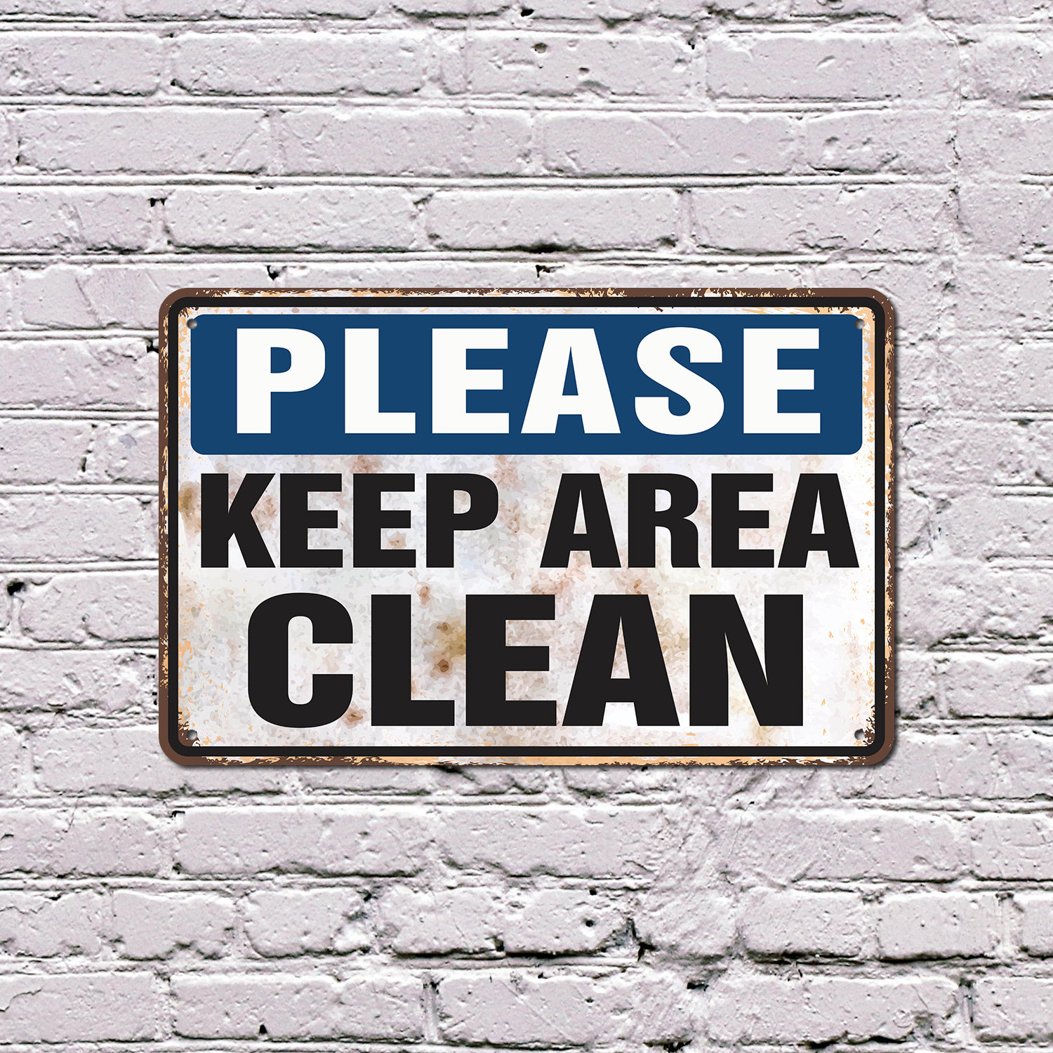 SignMission Please Keep Area Clean Vintage Style (2 Pack) 8 Inch x 12 ...