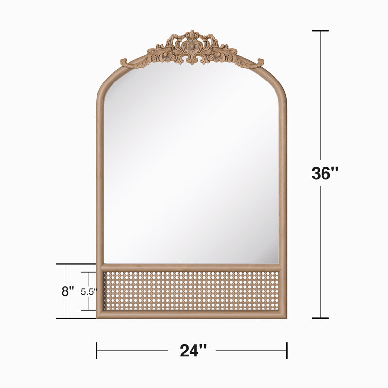 Astoria Grand Solid Wood Carved Rattan Right-Angled Micro-Arch Brown ...